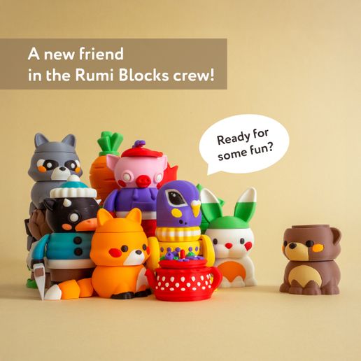 🐻 Juego de bloques apilables Forest Rumi con oso・Archivo 3D para ...