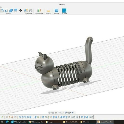 🐱 Flexy Cat - spring・Free 3D File for ・Cults