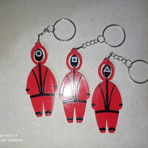 STL file The squid game key rings 🦑 ・3D printing model to download・Cults