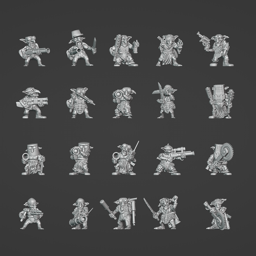 ⚔ Mini Gobo Infantry (x20)・Free 3D File for 3D printing・Cults