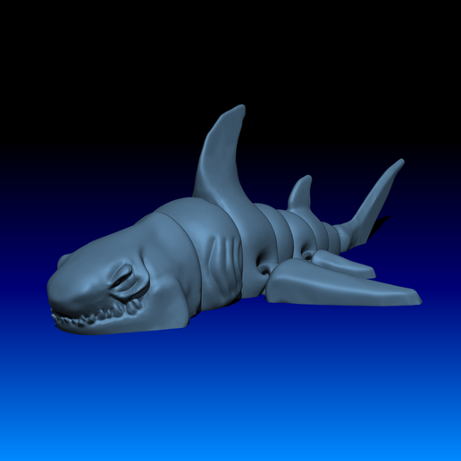 🦈 Articulated creepy shark・Free STL File for ・Cults