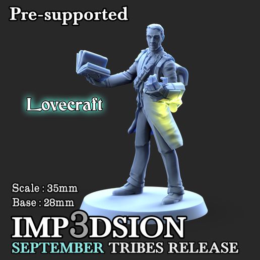 ♟ H.P. Lovecraft (2 versiones)・Archivo STL para Impresión 3D・Cults