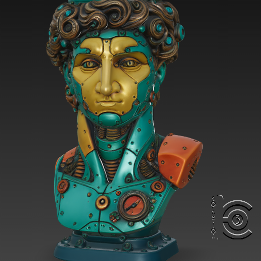 🤖 Clockwork Muse - Neo-Renaissance Android Bust・ STL File for 3D ...