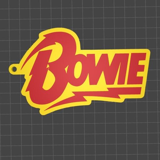 ️ David Bowie Logo Keychain・ 3MF File for 3D printing・Cults