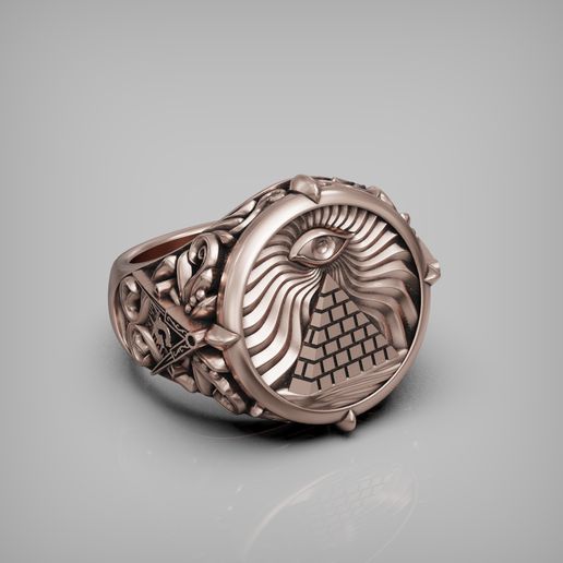 💍 Illuminati Masonic Men Ring・ 3D File for 3D printing and CNC ...