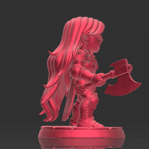 🦇 Marceline in medieval gothic armor with axe - Paintable Wargame ...