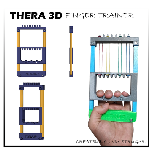 THERA 3D hand exerciser/finger trainer・ STL File for 3D printing・Cults