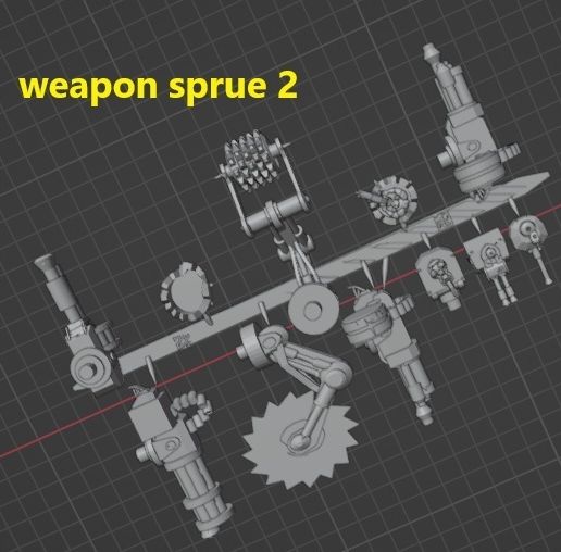 🔮 greenskin great giganto-mech model sprues・ OBJ File for 3D printing・Cults