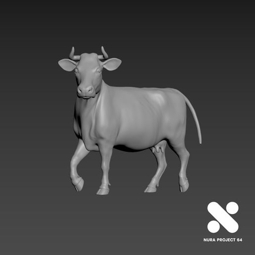 🐄 Cow 4 Scale 1/64 Animal・ STL File for 3D printing・Cults