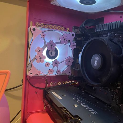 🍒 120mm Fan Cover Sakura Cherry Blossoms 2-3 color for pc fan 120mm ...