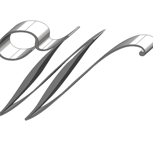 🧲 W Buchstabe Palace Script MT Font・ STL File for 3D printing・Cults