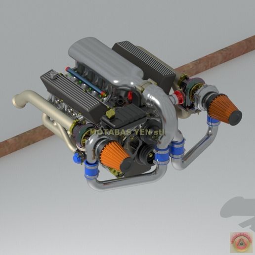 🚙 FORD 427 TURBO - ENGINE・ STL File for 3D printing・Cults