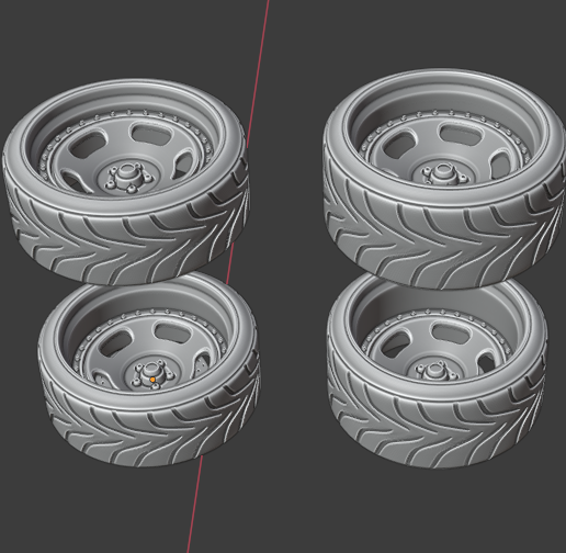 🛞 MG Muscle Sloted Wheel set front and rear with 2 offsets・ 3D File for ...