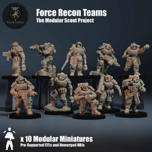 🎲 Modular Scout Force Recon - Presupported・ 3D File for 3D printing・Cults