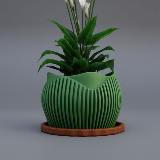 STL file Striped Groove Planter 🪴 ・3D print object to download・Cults