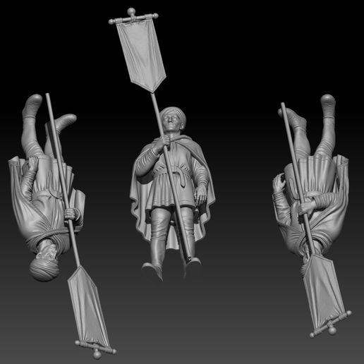 👨 Villager with Banner・ STL File for 3D printing・Cults