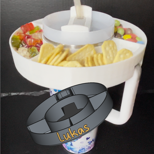 STL file Stanley Cup Snackschale - Name Lukas 🍔 ・3D printable model to ...
