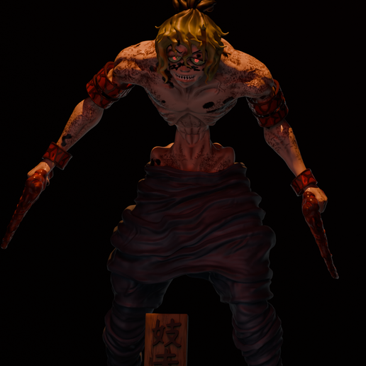 🎨 Gyutaro 3D Fan Art Modelo Demon Slayer・Archivo OBJ para Impresión 3D ...
