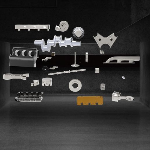 🧑‍🔧 Modern Engine parts for Assembly Practice/ FUN/ Education・ STL File ...
