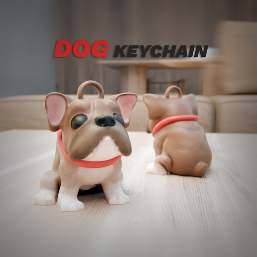 🐕 DOG KEYCHAIN BULLDOG PET CUTE・ STL File for 3D printing・Cults