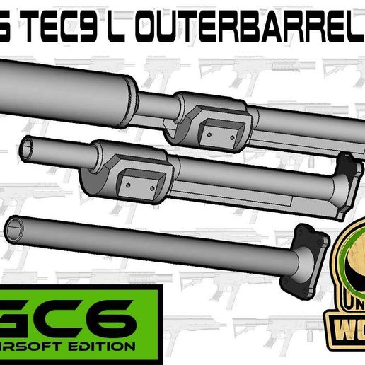 🔫 FGC-6 S AF H: Conjunto de cano exterior e supressor TEC9 L MKII ...