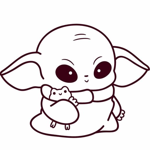 easy baby yoda coloring pages