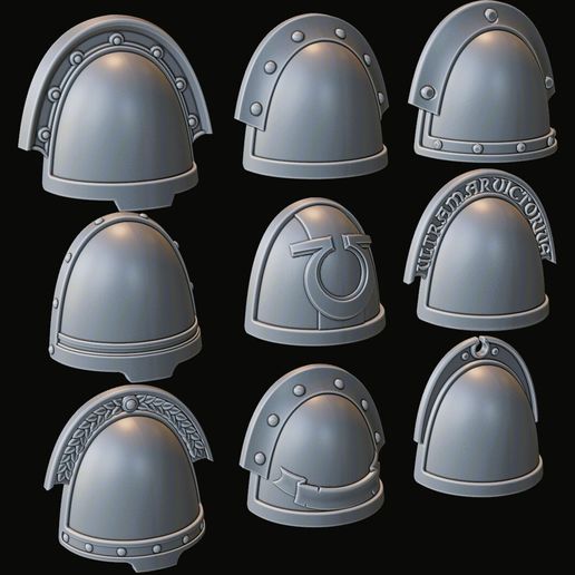 🆓 Basic Shoulder Pads Set2・Free 3D File for 3D printing・Cults