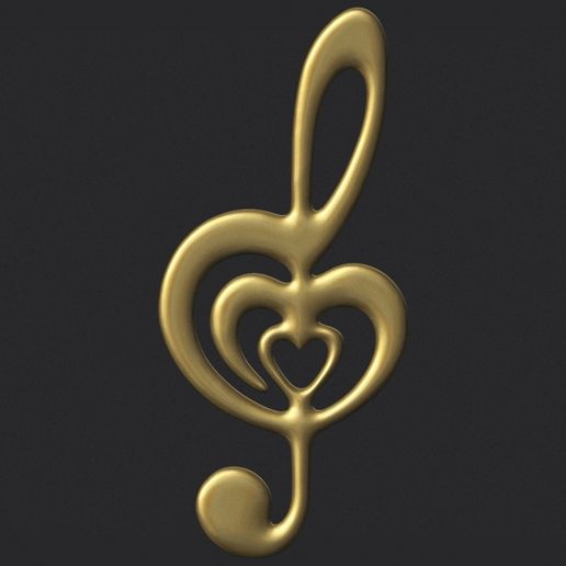 🎵 Treble clef・ STL File for 3D printing and CNC machining - Laser ...