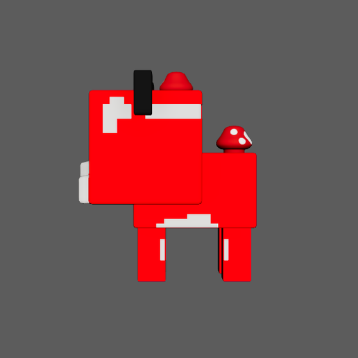 🧸 Minecraft Mooshroom Minifigure・ STL File for 3D printing・Cults