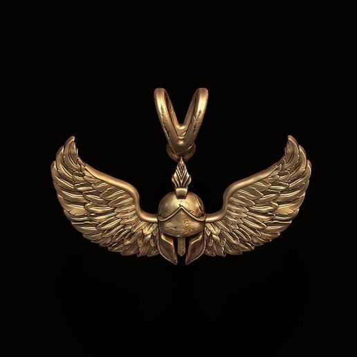 3D file Spartan helmet wings pendant 3D print model 🪖 ・3D printer model ...