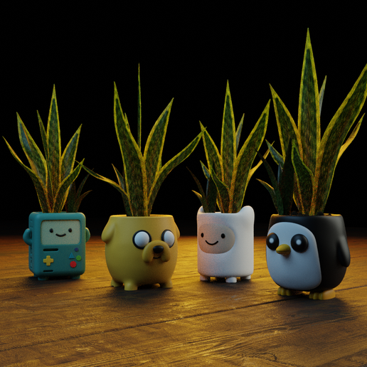 🪴 Adventure time pots collection set 1・ STL File for 3D printing・Cults