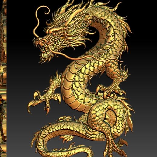 🐉 Dragon CNC Relief Model・ STL File for 3D printing・Cults