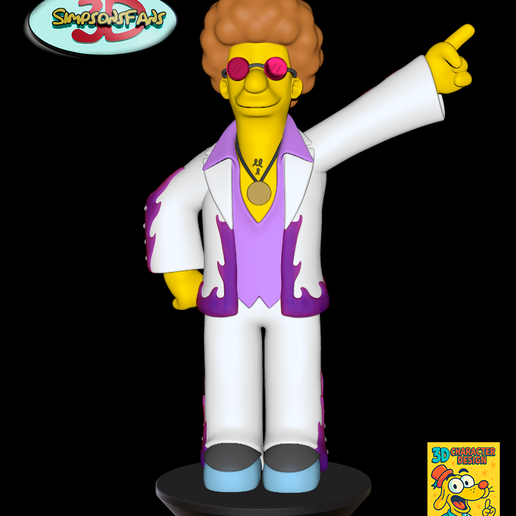 👾 Disco Stu - The Simpsons・ 3D File for 3D printing・Cults