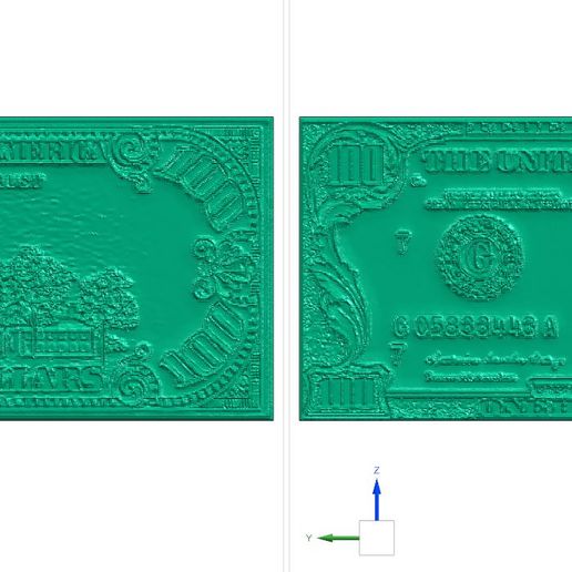 💯 100$ bill・ STL File for 3D printing・Cults
