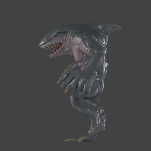 🦈 Humanoid Shark・ STL File for ・Cults