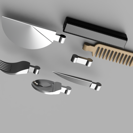 OBJ file Multitool Utensil 🍽️ (STEP)・Design to download and 3D print・Cults