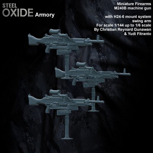 🔫 Miniature Firearms M240B machine gun with H24-6 mount system swing ...