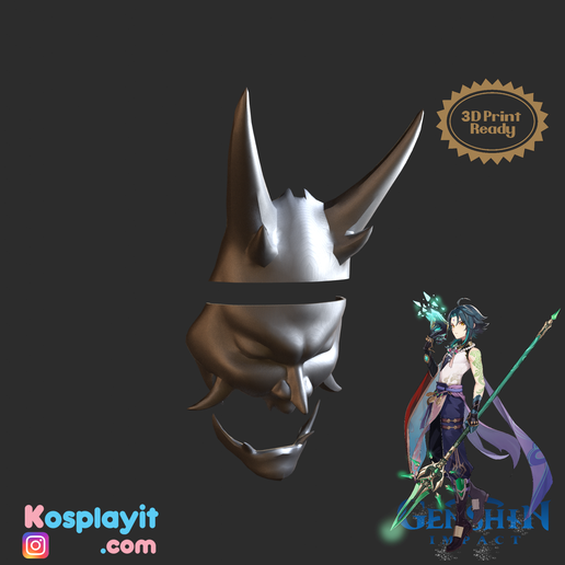 3D file Genshin Impact - Xiao Demon Mask - Digital 3D Model - Xiao ...