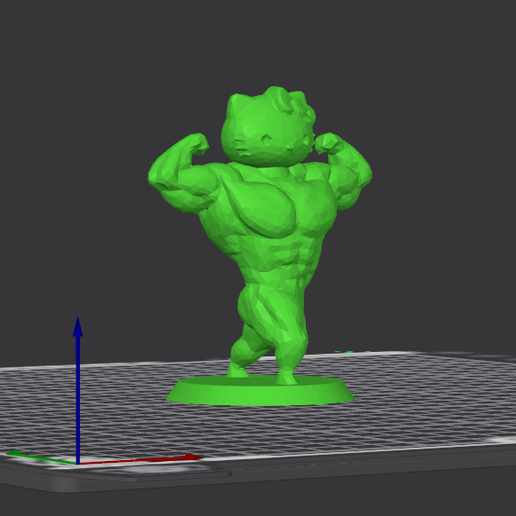 👋 Hello kitty swole body low poly・ STL File for 3D printing・Cults