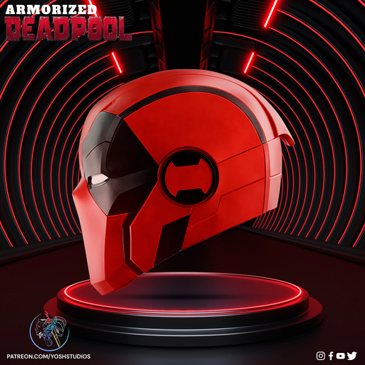 🪖 Armorized Deadpool Helmet 3d Print File STL Iron Deadpool・ STL File ...