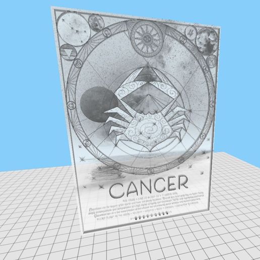 STL file cancer horiscope sign ♋ ・3D printing idea to download・Cults