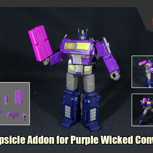 🤖 Popsicle Addon for Transformers Purple Wicked Convoy・ 3D File for 3D ...