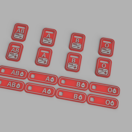 🩸 Blood Tag – Customizable Blood Type Identifier for 3D Printing (STEP ...