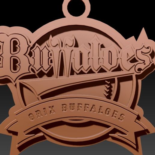 3D file NPB Orix Buffaloes Keychan badge printable and renderable 📛 ・3D ...