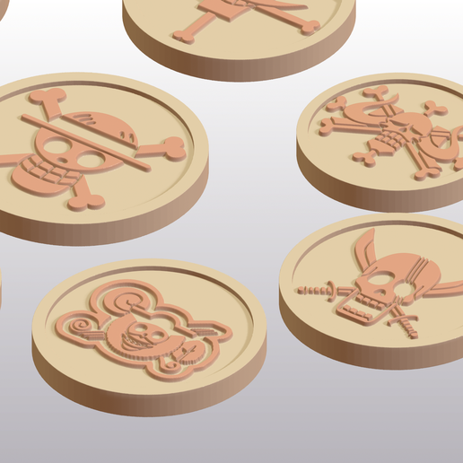 🏴‍☠️ One Piece Yonko Coins・ STL File for 3D printing・Cults
