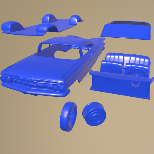 🚙 Chevrolet Impala 1837 SportCoupe 1962 PRINTABLE CAR IN SEPARATE PARTS ...