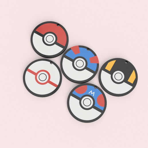 🐉 Pokemon Ball Key Chain・ STL File for 3D printing・Cults