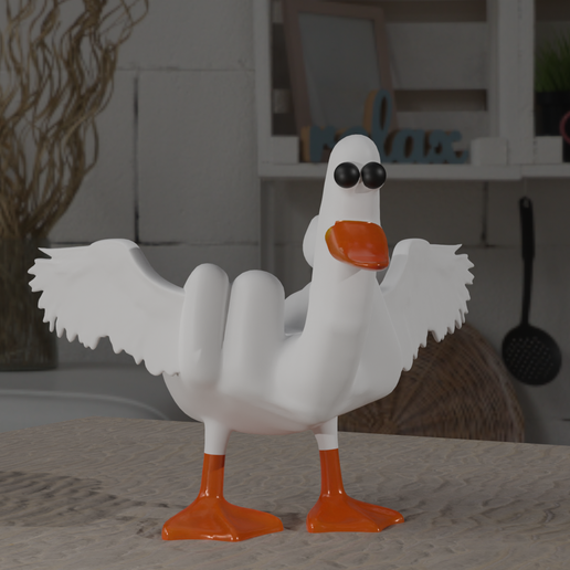 STL file Duck You - Winged Attitude Duck 🦆 ・3D print object to download ...