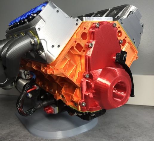 🚗 Chevy LS3 (6/16) / Timing Cover remix・Free STL File for 3D printing・Cults