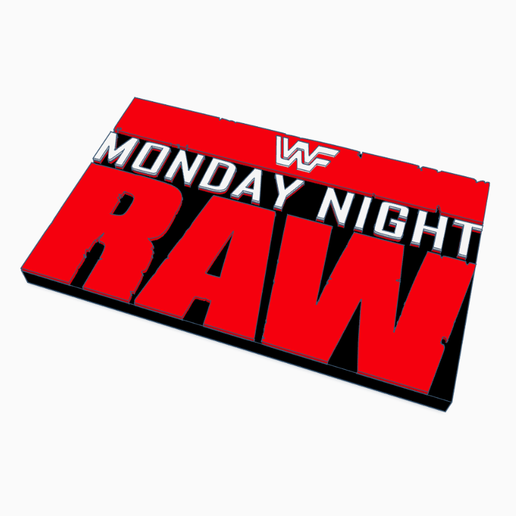 Archivo STL WWF MONDAY NIGHT RAW (First Logo) Logo Display by ...